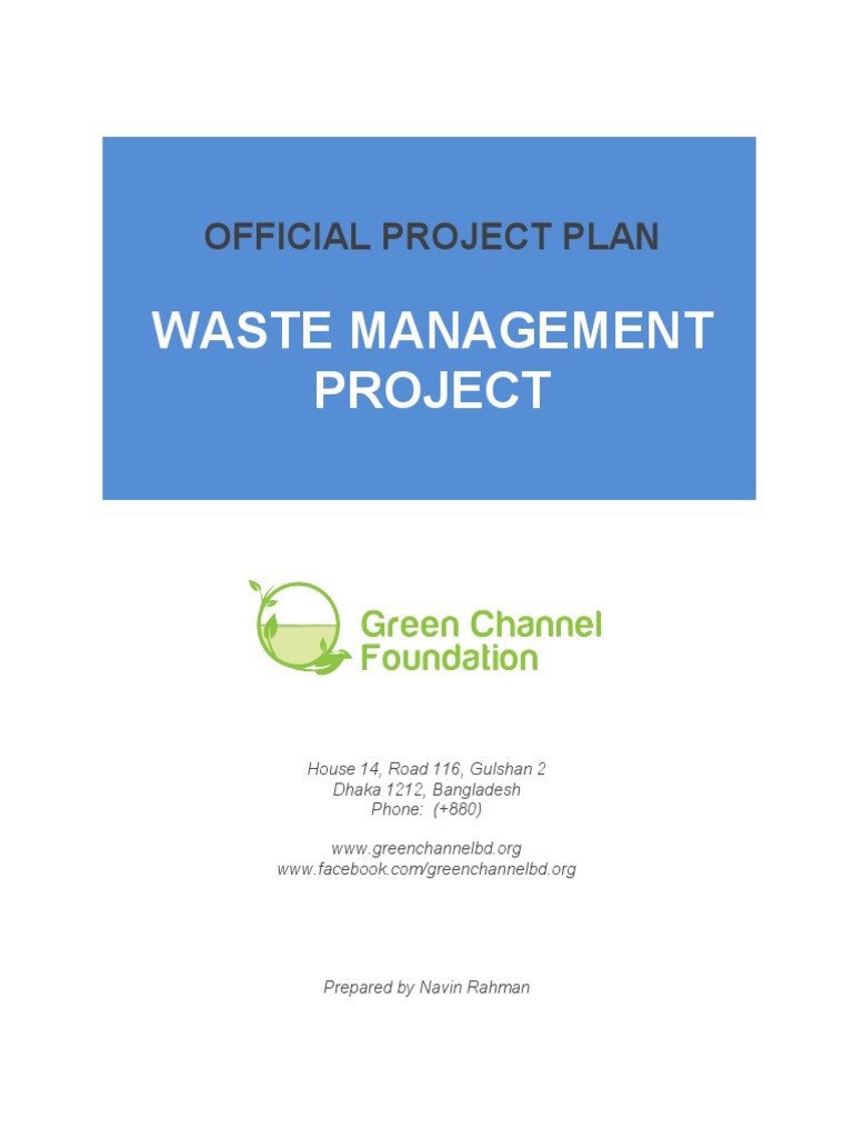 Wastemanagement Official Project Plan | PDF | Landfill | Waste Management
