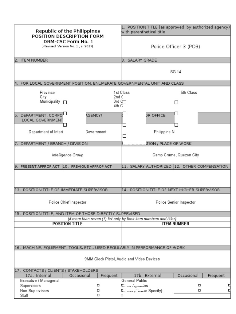 DBM-CSC Form No. 1 | PDF | Inspector | Competence (Human Resources)