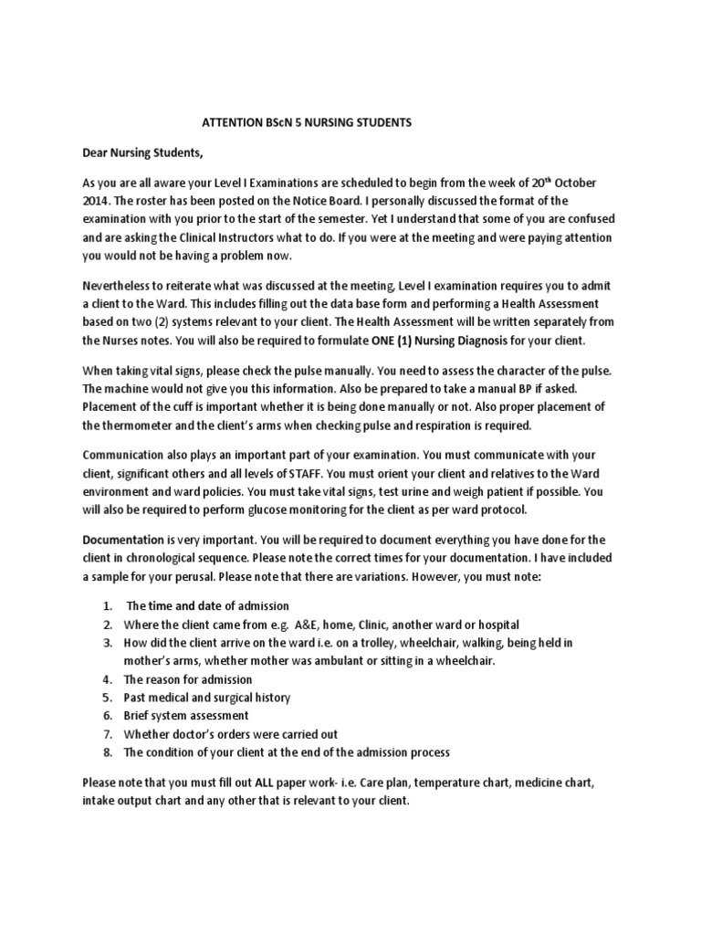 Admission Nurses Notes Sample | Emergency Department | Hospital