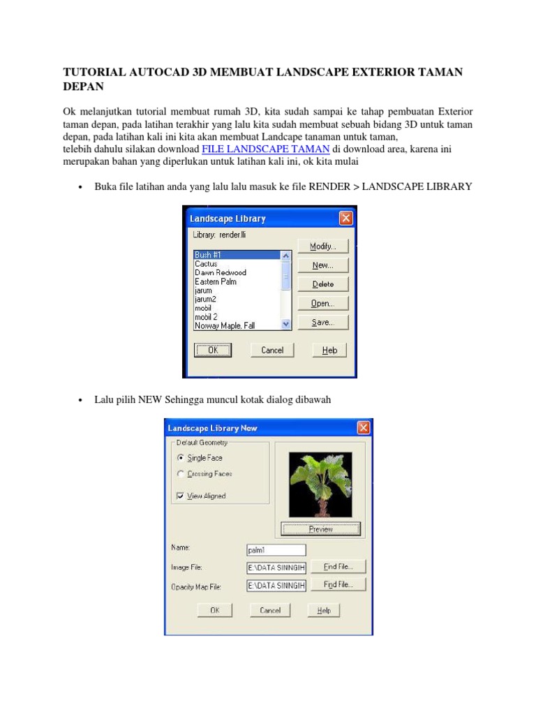 Tutorial Autocad 3D: Desain Taman | PDF