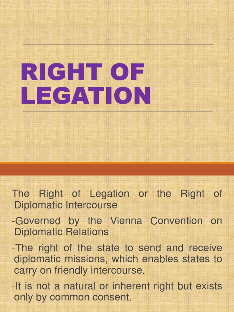 Right of Legation | Consul (Representative) | Diplomatic Rank