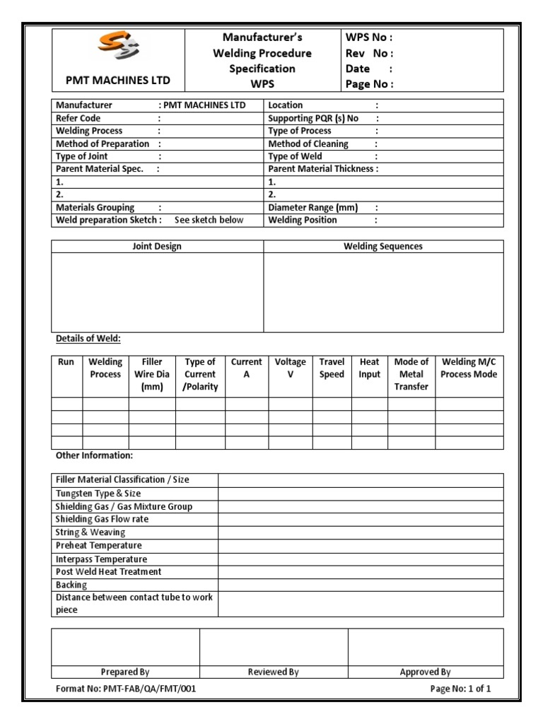 pWPS FORMATE.docx | Welding | Industrial Processes