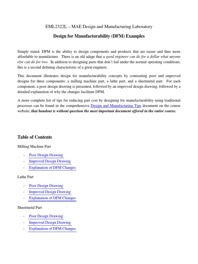 EML2322L Design For Manufacturing Examples PDF | PDF | Sheet Metal ...