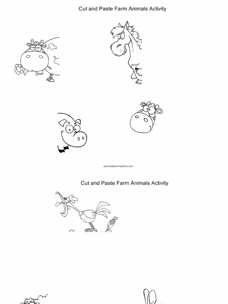 Cut and Paste Farm Animals PDF | PDF