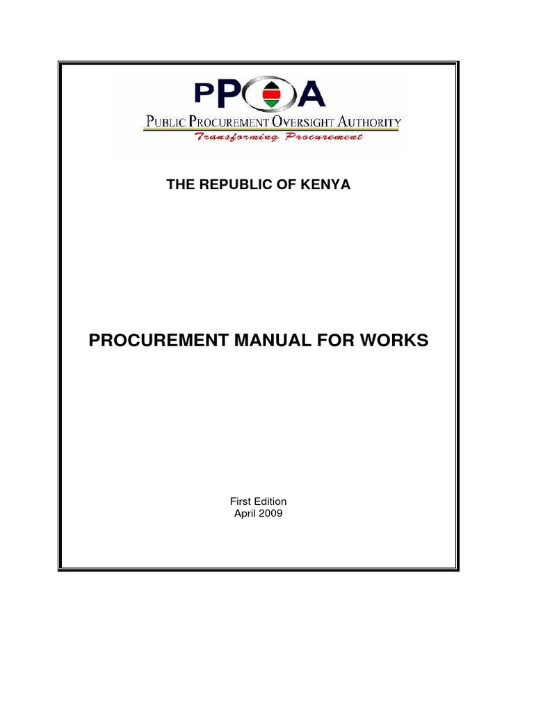Procurement Manual For Works | PDF | Procurement | Request For Proposal