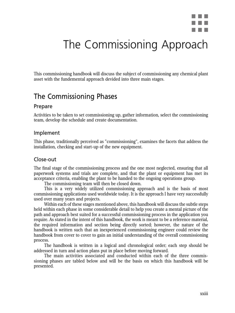 The Commissioning Approach 2012 Chemical and Process Plant ...