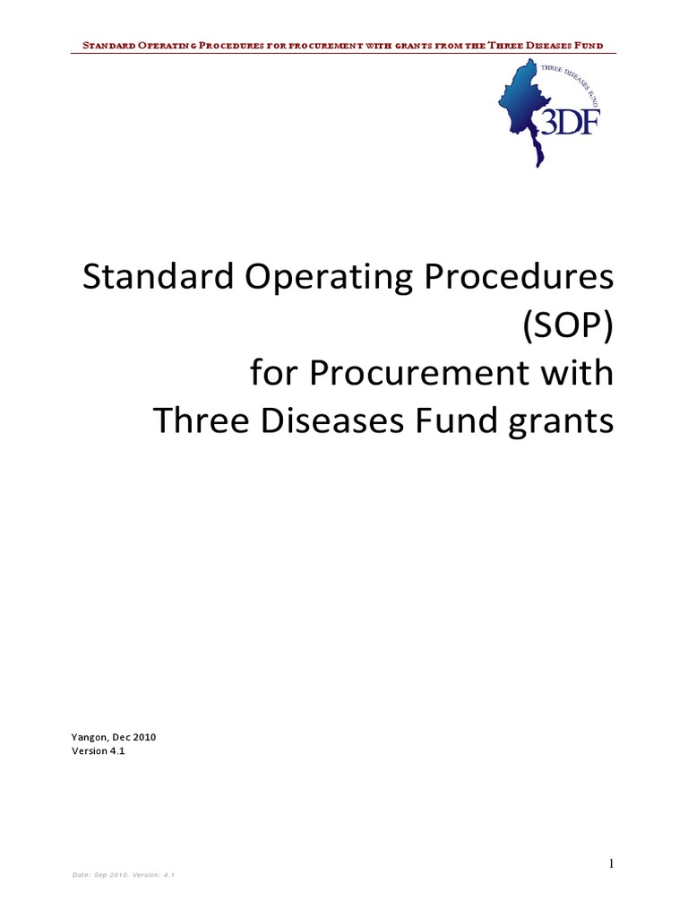 SOP Procurement | Procurement | Pharmaceutical Drug