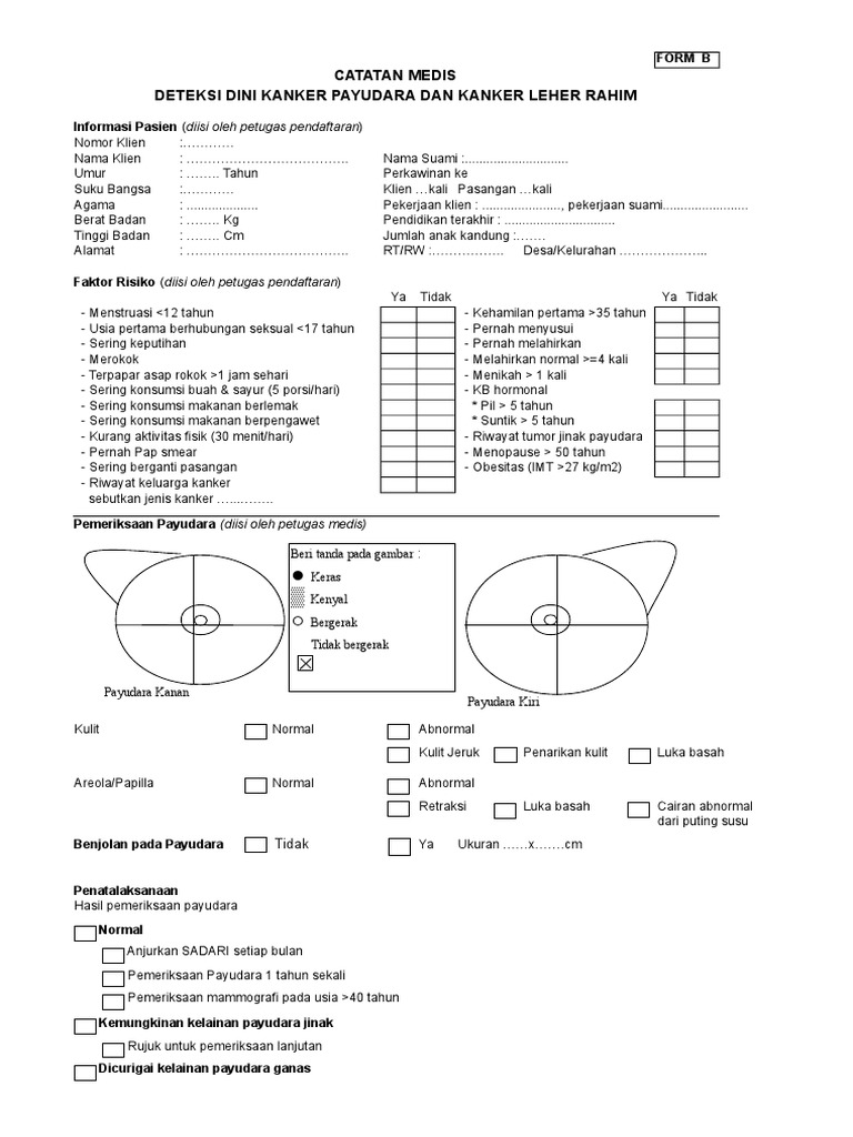 Formulir Deteksi Dini Kanker IVA | PDF