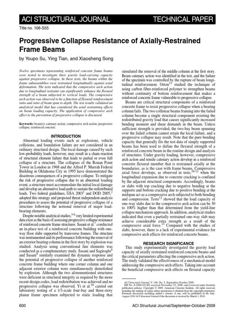 ACI Structural Journal - 106-S55 - Progressive Collapse Resistance of ...