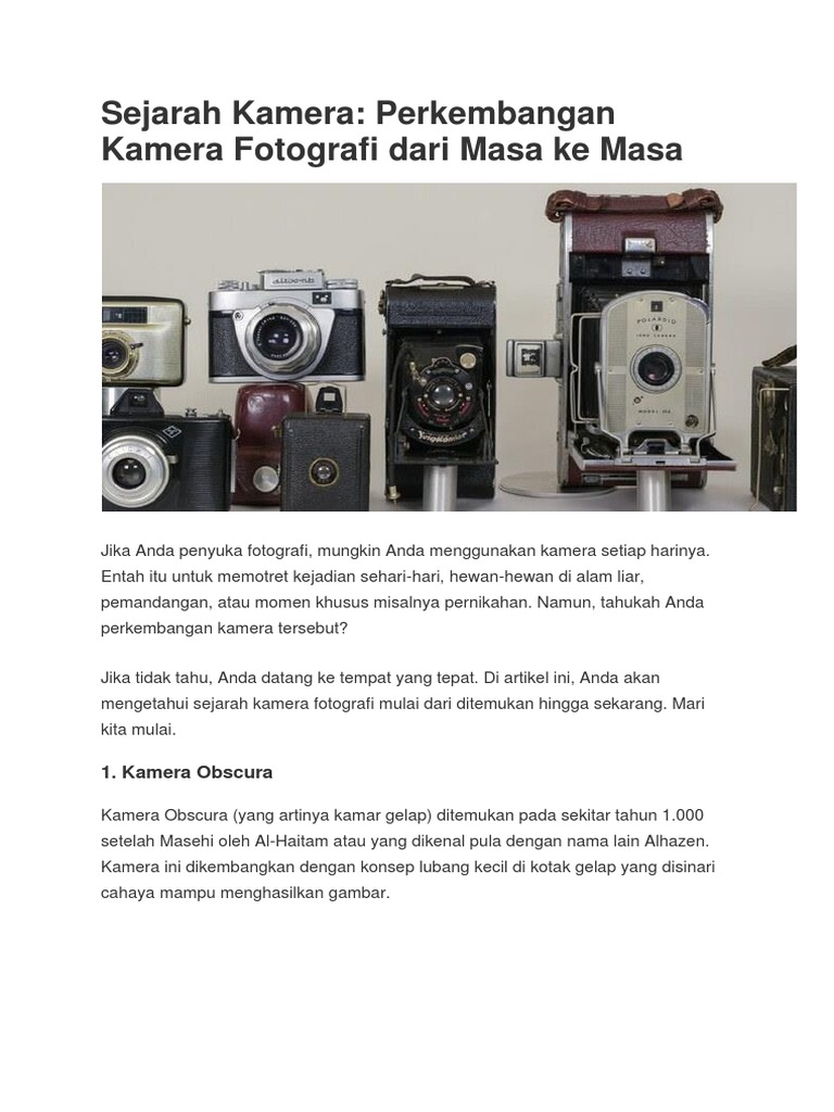Sejarah Kamera | PDF