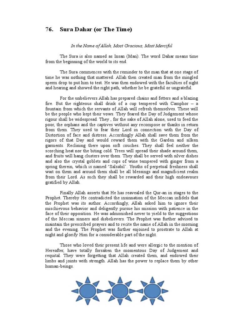76 - Sura Dahar | PDF | Muhammad | Abrahamic Religions