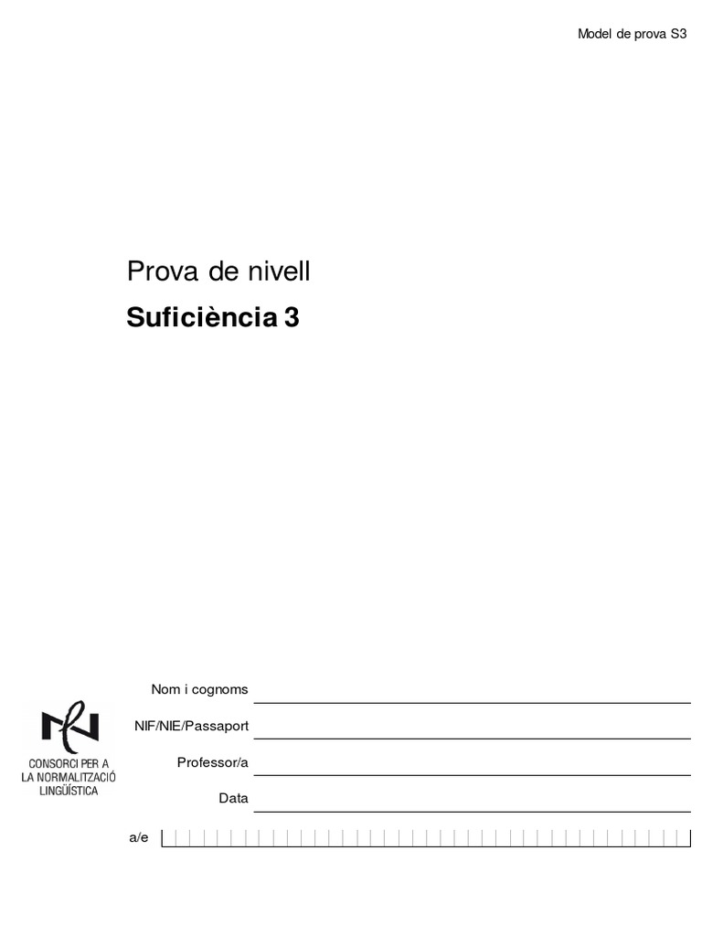 Model de Prova S3 PDF | PDF
