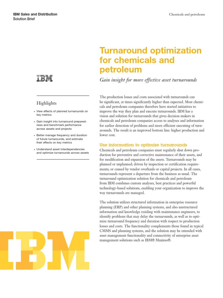 IBM Oil - Turnaround Management Solutions | PDF | Enterprise Resource ...