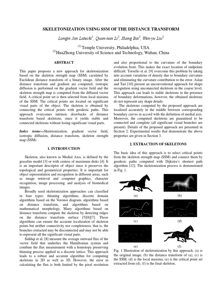 Skeletonization Using SSM of The Distance Transform | PDF | Gradient | Euclidean Vector