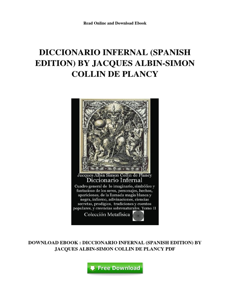 Diccionario Infernal Spanish Edition by Jacques Albin Simon Collin de ...
