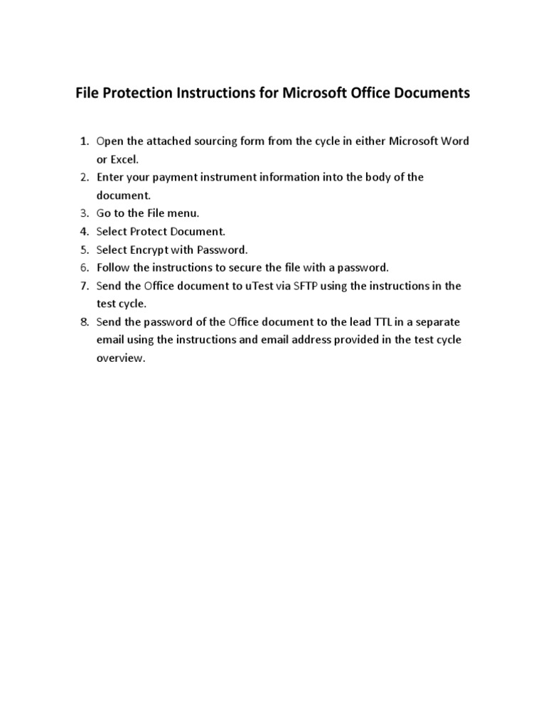 File Protection Instructions | PDF