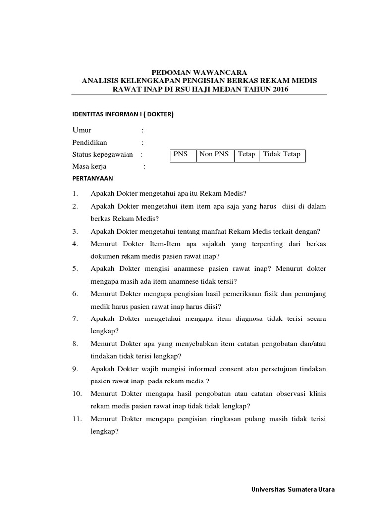 Pedoman Wawancara Kualitatif RM | PDF