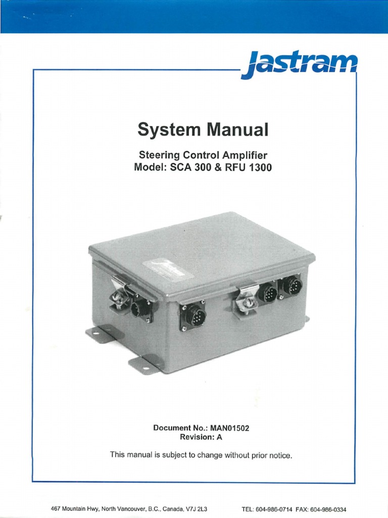 Jastram Steering Control Amplifier | PDF | Rudder | Electrical Connector