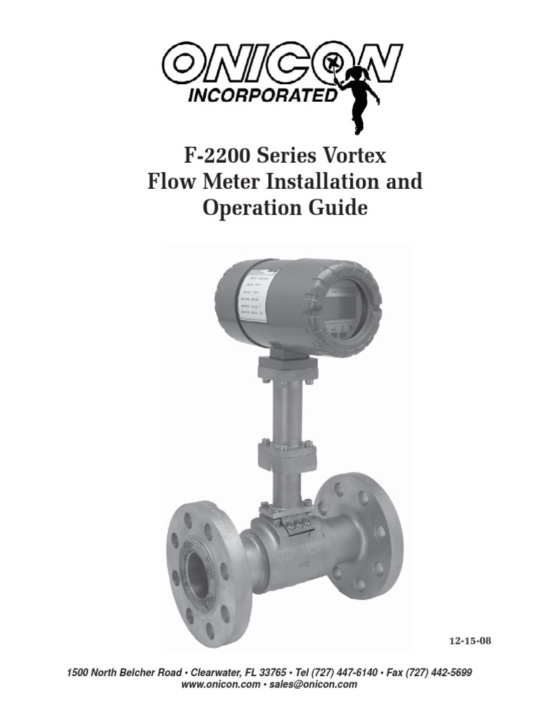 F-2200 Flow Meter Manual - 12-08 | PDF | Flow Measurement | Pipe (Fluid ...