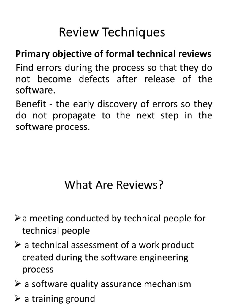 2.review Techniques | PDF | Software Development | Amplifier