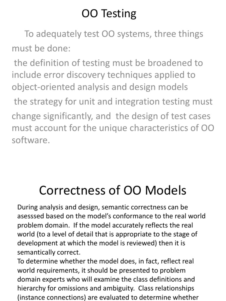 3.OO Testing | PDF | Object Oriented Programming | Class (Computer ...