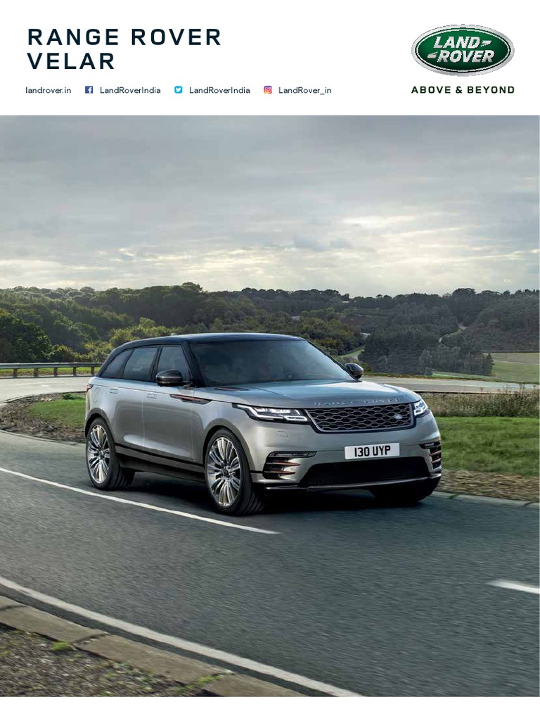 Range Rover Velar Specification Sheet - tcm297-446054 | PDF