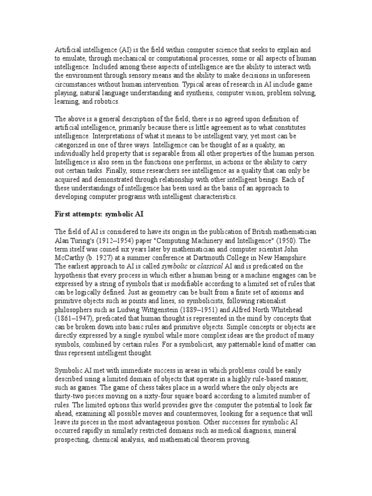 Artificial Intelligence | PDF | Artificial Intelligence | Intelligence ...