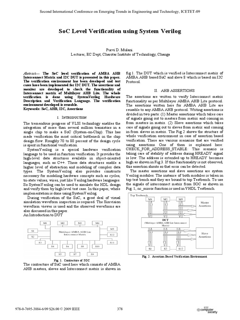 Soc Level Verification Using System Verilog | PDF | System On A Chip | Digital Electronics