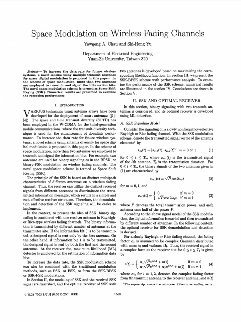 Spatial Modulation | PDF | Modulation | Normal Distribution