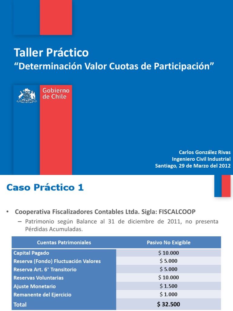 Cálculo Cuotas de Participación | PDF | Chile | Hoja de balance