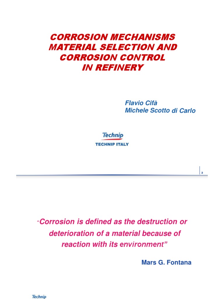 Corrosion Mechanisms - Material Selection and Corrosion Control ...