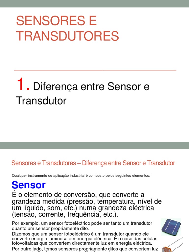 Sensores e Transdutores | PDF | Sensor | Instrumentação