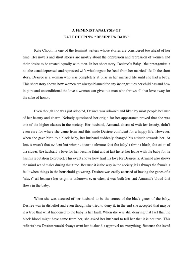 Feminist Analysis of Desiree's Baby | PDF | Woman