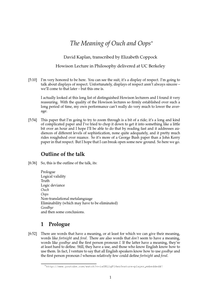 Understanding Ouch and Oops Meanings | PDF | Argument | Validity