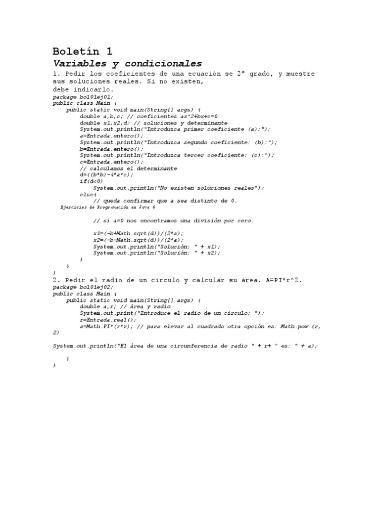 Ejercicios Java | PDF