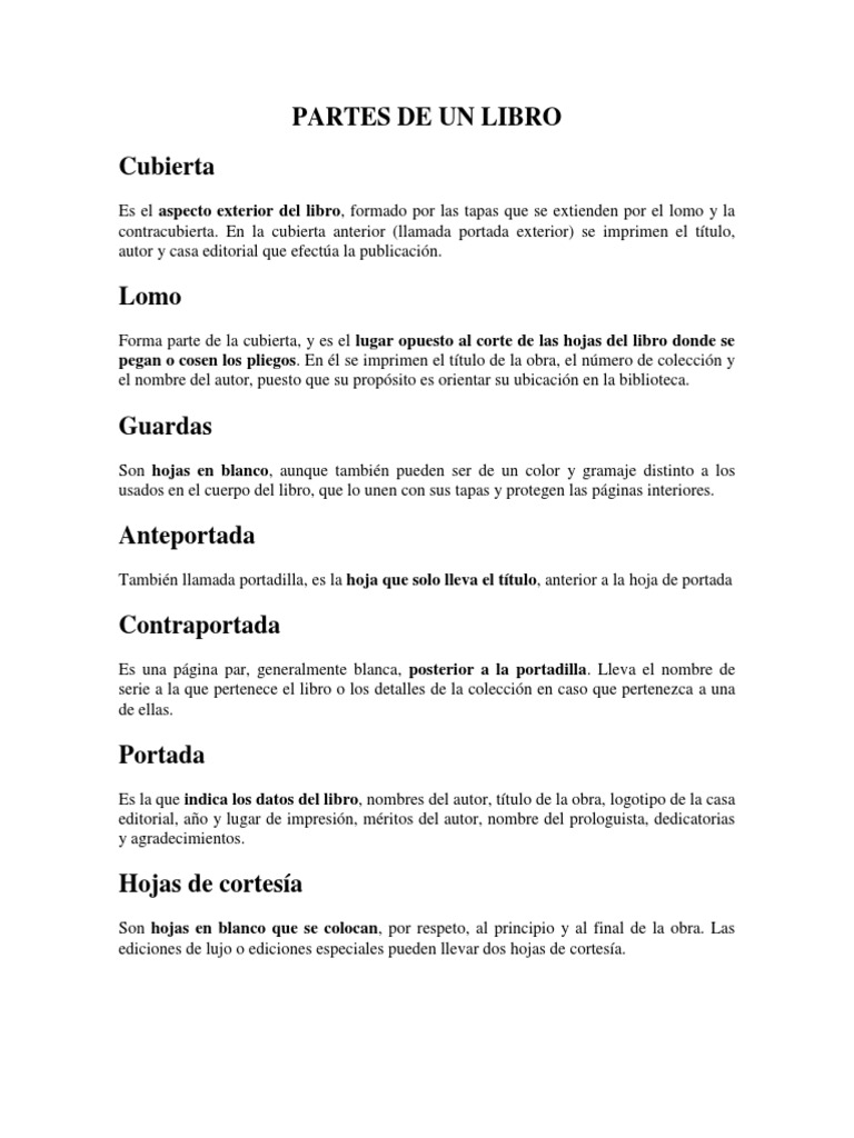 Partes de Un Libro | PDF | Libros | Autor