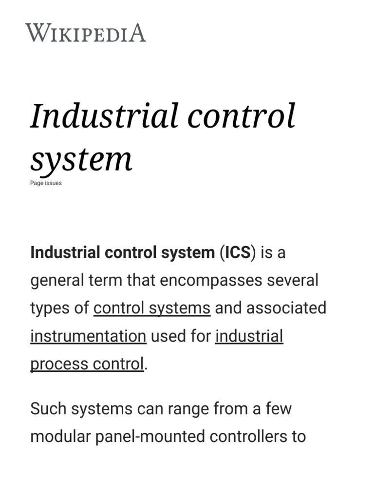 Industrial control systems overview | PDF | Scada | Programmable Logic Controller