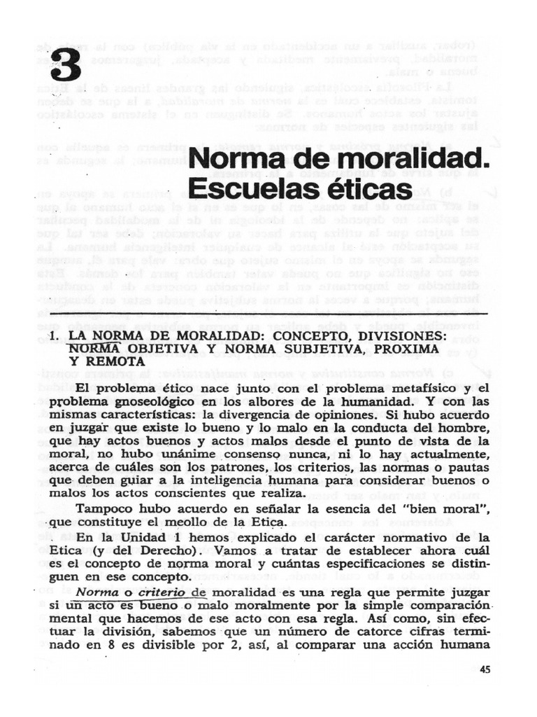 03 - Normas de Moralidad. Escuelas Eticas | PDF