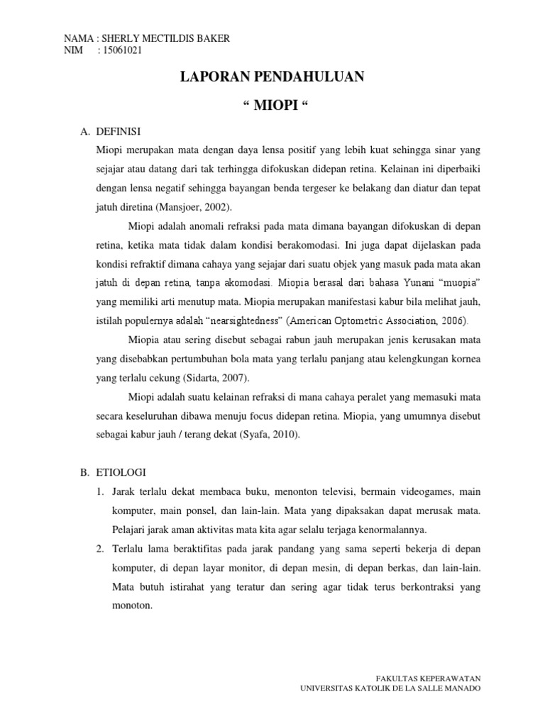 Panduan Lengkap Miopi dan Anatomi Mata | PDF