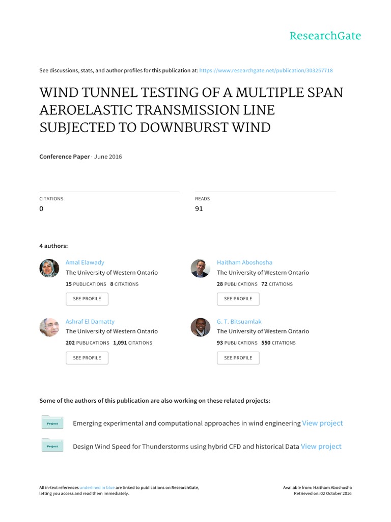 Wind Tunnel Testing of A Multiple Span Aeroelastic Transmission Line ...