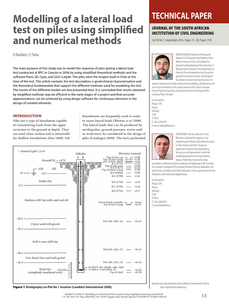 Modelling of A Lateral Load Test On Piles Using Simplified and ...