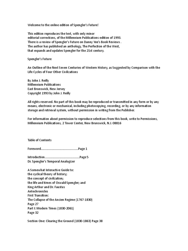 Spengler's Future | PDF | Civilization | Western World