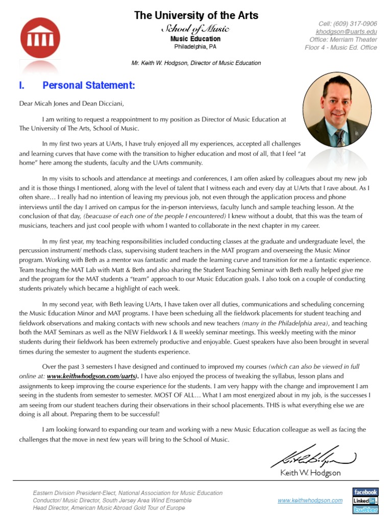 I. Personal Statement:: Music Education | PDF | Music Education ...