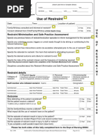 Physical Restraint Monitoring Form | PDF | Health Care | Medicine