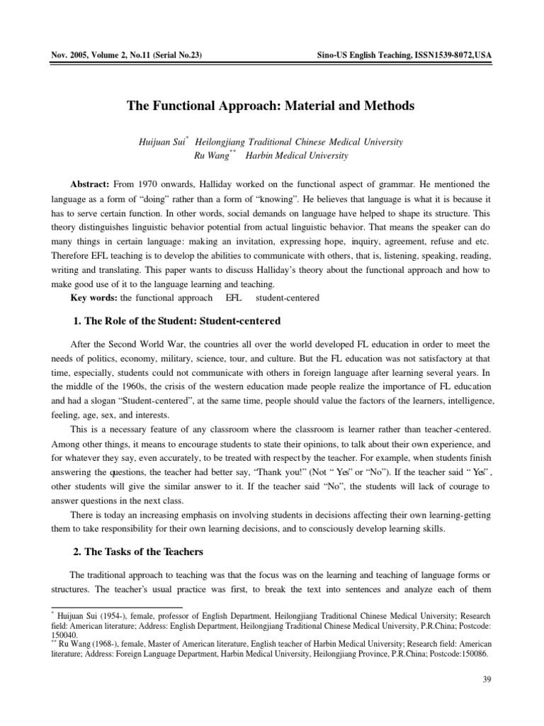 Functional Approach in Language Teaching | PDF | Science & Mathematics