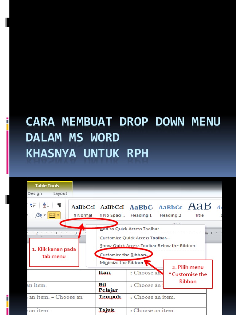Cara Membuat Drop Down Menu | PDF