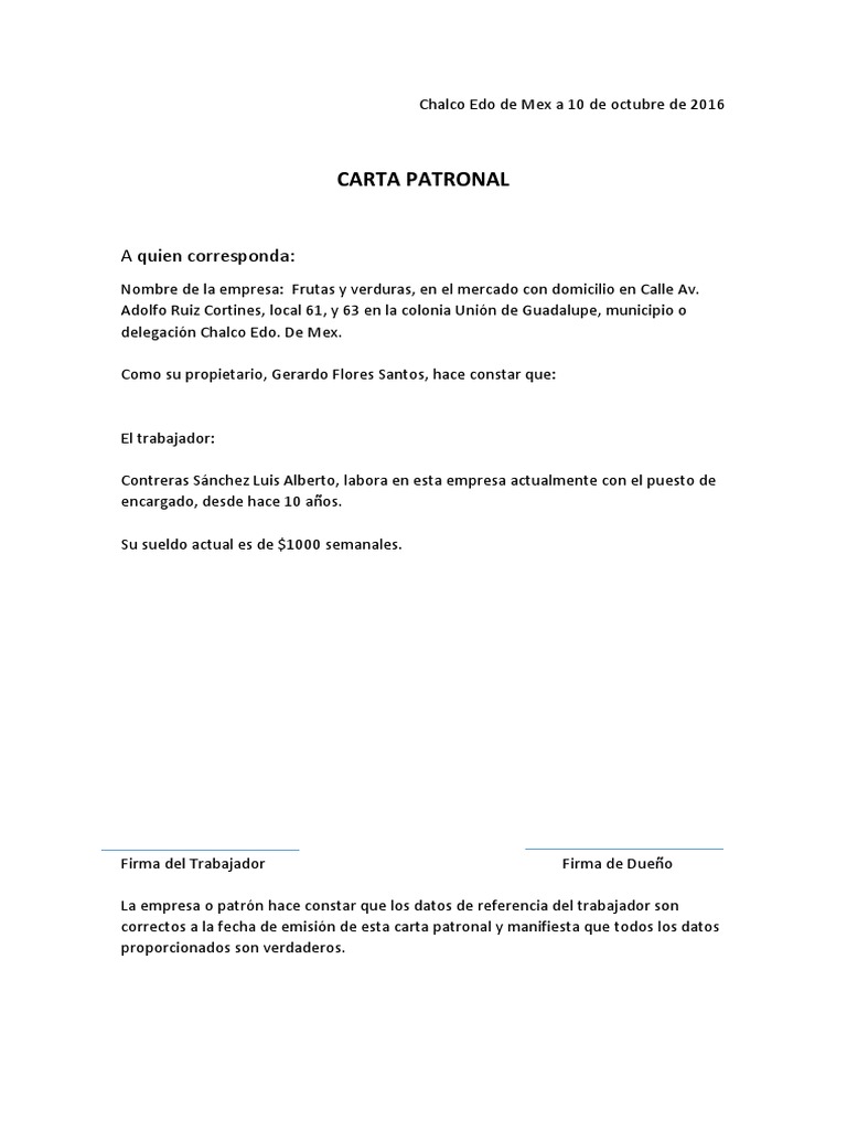 Carta Patronal | PDF