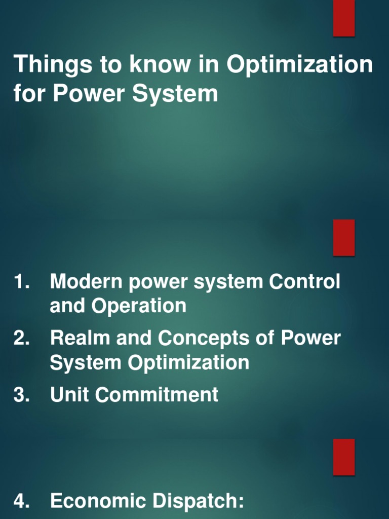 Optimization For Power System | PDF