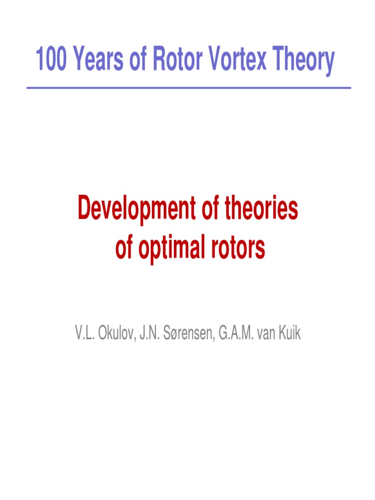 100 Years of Vortex Theory PDF | PDF | Vortices | Turbine