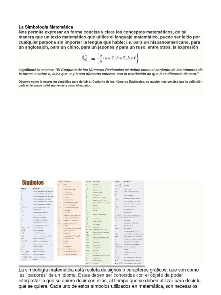 La Simbología Matemática | PDF | Derivado | Lógica de primer orden